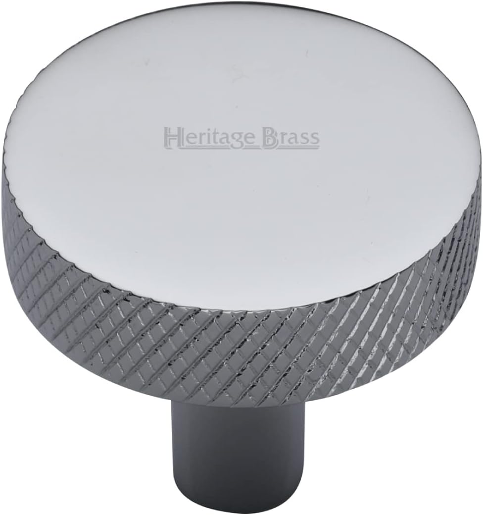 HERITAGE BRASS Cabinet Knob | Luxury Knurled Disc Design Drawer Knob ...