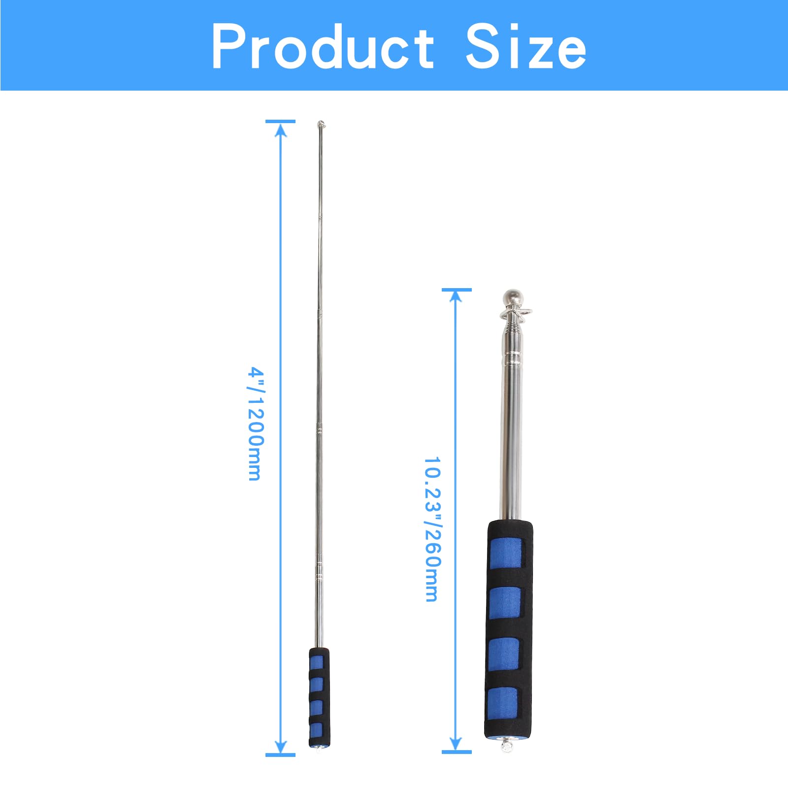Snapklik.com : BokWin 1 Pcs Retractable Flag Pole Stainless Steel ...