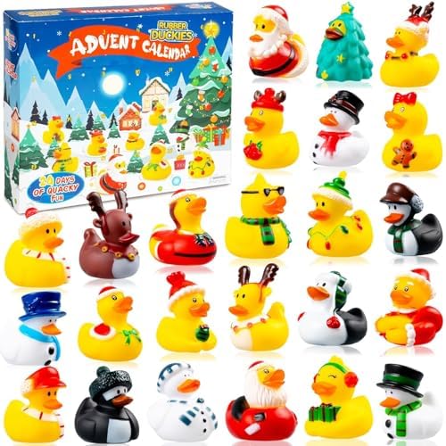 Amazon.com: 2025 Advent Calendar Christmas Ducks - 24pcs Rubber Duck ...