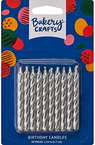 Amazon.com: 20 Pkg ~ Culpitt Silver Spiral ~ Cake Decorating Candles ...