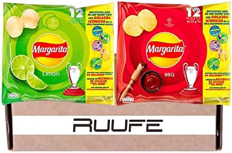 Amazon.com: Papas Margarita (24 pack) Crunchy Potato Chips lemon & BBQ ...