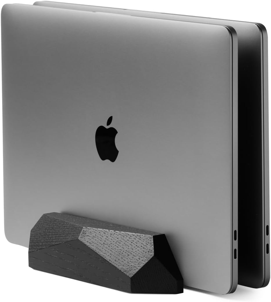 Amazon.com: Oakywood Vertical Laptop Stand Wood - Adjustable Dual Slot ...