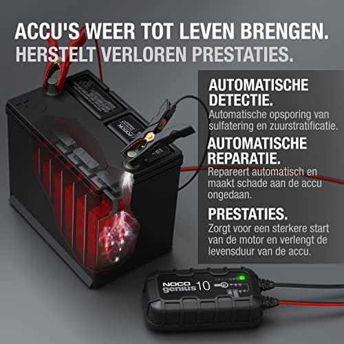 NOCO GENIUS10EU, 10A Automatische Oplader, 6V en 12V Batterijlader, AGM ...
