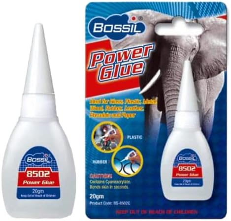 Bossil Power Glue 20g 8502C, Ultra Fast Setting Quick Bond, Ideal for ...