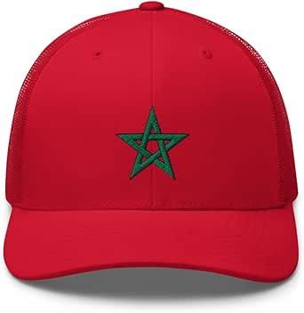 Moroccan Flag Embroidered Trucker Hat Cap, Moorish Moors Morocco Hat ...