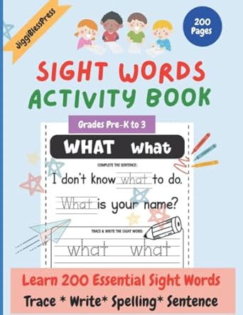 Sight Words Activity Workbook for Kids: Color, Trace, Learn, Read ...
