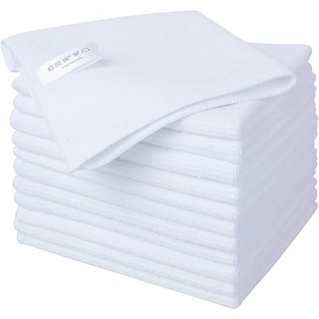 Amazon.com: Buff Microfiber Cleaning Cloth | White (12 Pack) | Size 16 ...