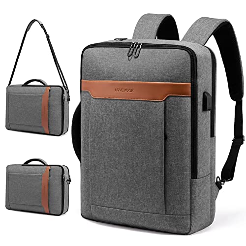 LOVEVOOK Convertible Laptop Backpack Bag, 3 in 1 Men’s Messenger Bag ...