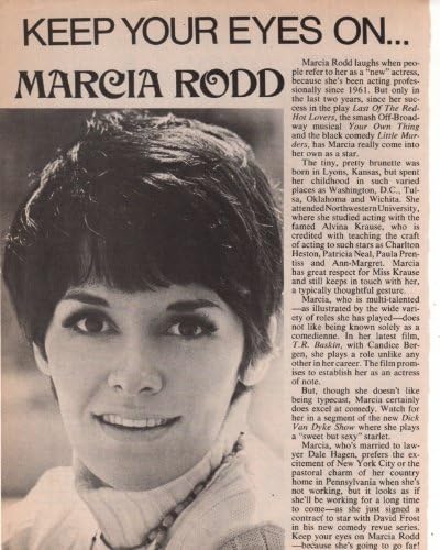 Marcia Rodd Clipping Magazine photo 8x10 1pg orig M6419 at Amazon's ...