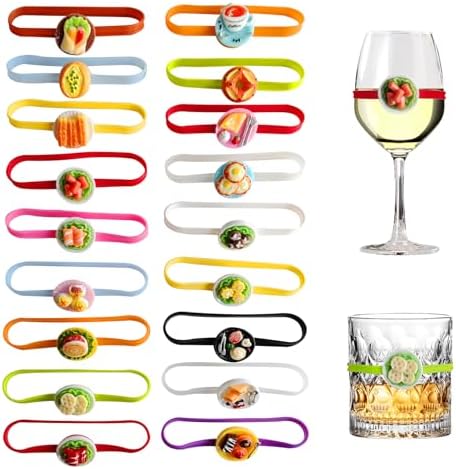 Amazon.com | Outus 24 Pieces Drink Markers Glass Cup Wine Glass Bottle ...