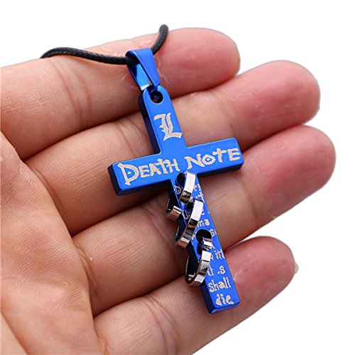 Anime Death Note Cross L Logo Metal Necklace Locket Pendant Cosplay ...