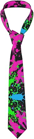 Amazon.com: LXWGH Glow In Dark Splatter Neon Ties For Men Fashion Neck ...