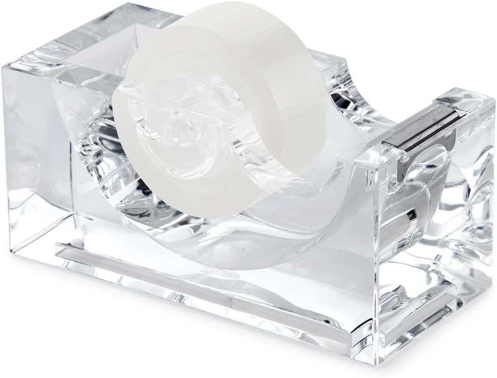Amazon.com : JEFURE Transparent Acrylic Tape Dispenser, Non-Skid Tape Cutter Holder Fits ...