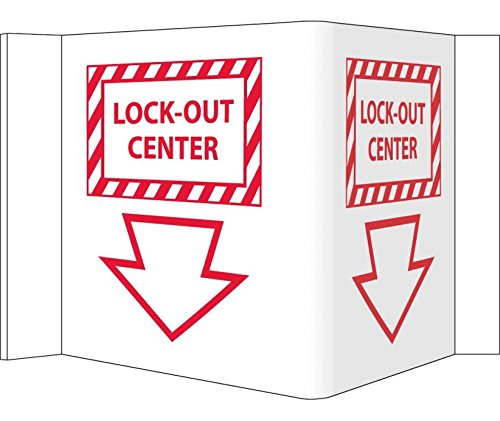 National Marker VS20W Visi Lockout Center Sign, Acrylic, 5 3/4" x 8 3/4 ...