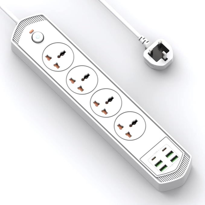 Extension Cord Surge Protector 3M 4 AC Outlets/2 Type C Ports/4 USB ...