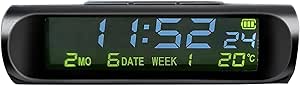 Amazon.com: DIMITU Solar Car Digital LCD Clock & Temperature Display ...