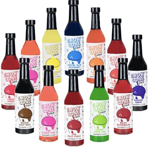 Amazon.com: Concession Express® Snow Cone Syrup Party Pack – 12 Pack ...