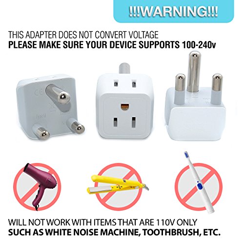 Ceptics South Africa, Namibia Travel Adapter Plug with Dual Usa Input ...