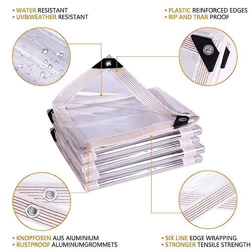 Snapklik.com : Tarps-Heavy-Duty-Waterproof-4x8-Feet, Clear Plastic Tarps