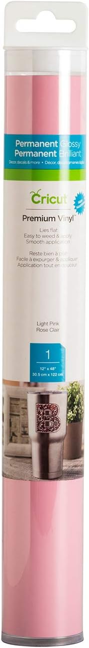Amazon.com: Cricut Light Pink Glossy Permanent Vinyl Roll 12x48 for ...