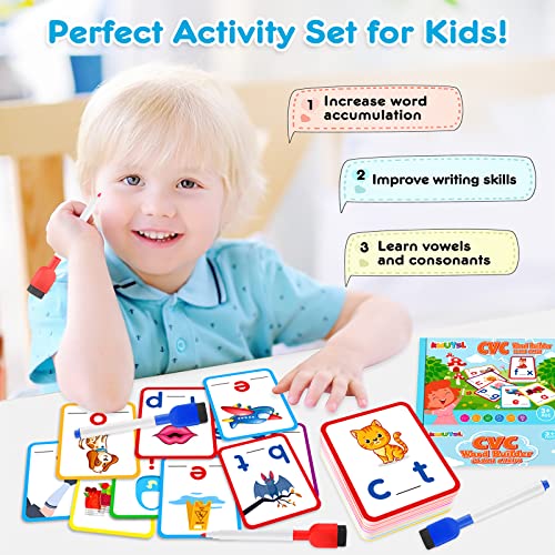 Snapklik.com : Short Vowel Spelling Flashcards, CVC Sight Words Handwriting Cards, Learn To ...