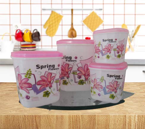 Buy ORISIS milky flower design printed plastic kitchen storage ...