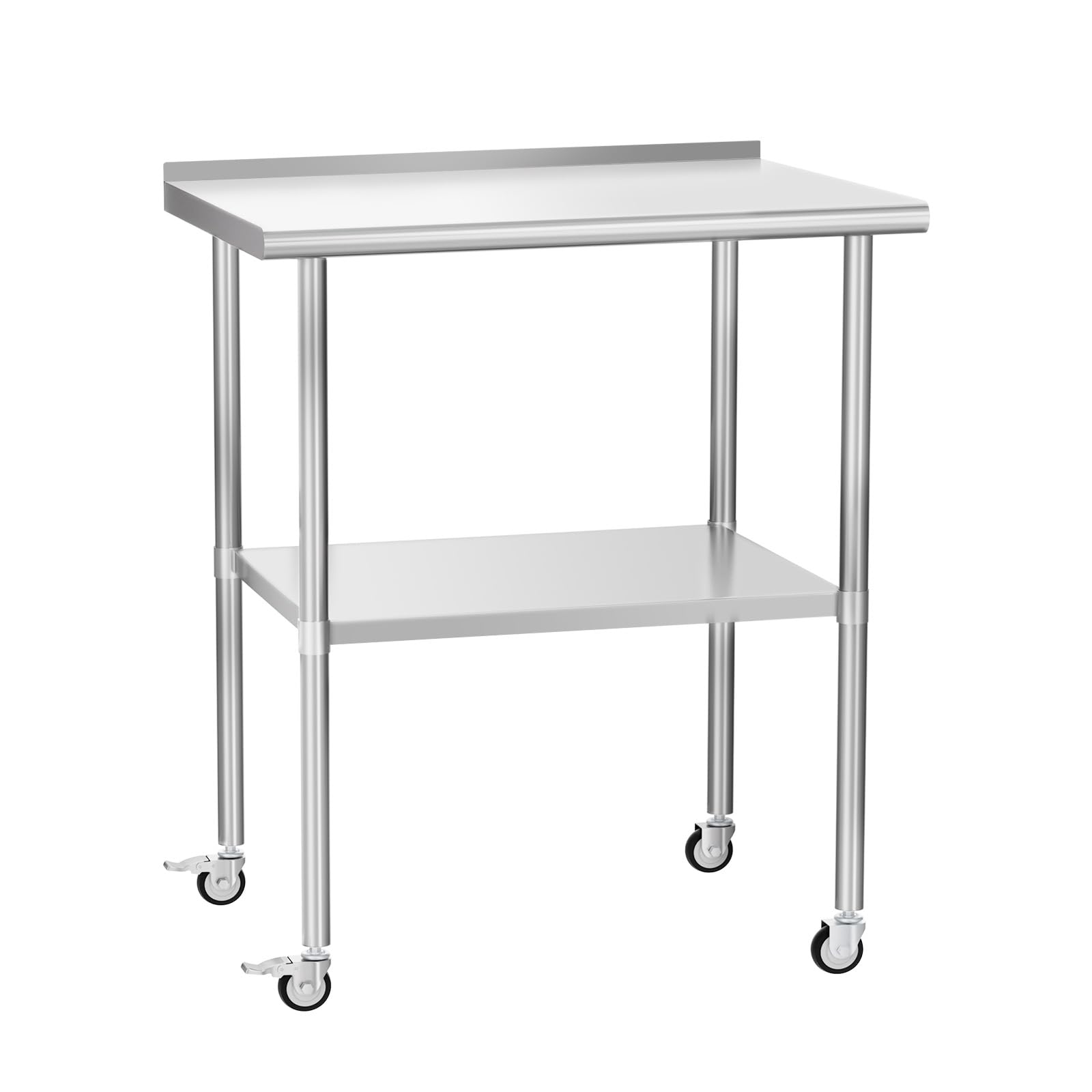 Stainless Steel Prep And Work Table With Adjustable Shelf Backsplash ...