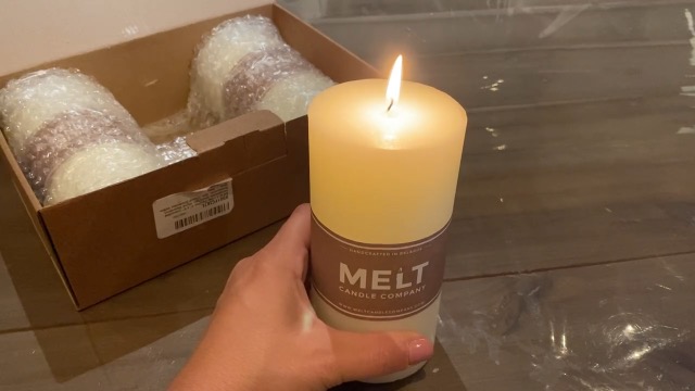 Watch Melt candle Company set of 3 pillar candles on Amazon Live