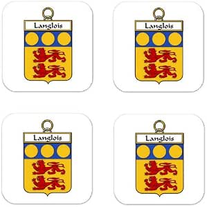 Amazon.com: MyHeritageWear.com Langlois Family Crest Square Coasters ...