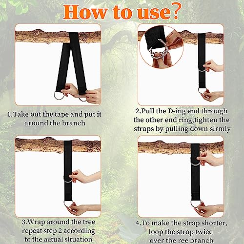 Tree Swing Hanging Straps, 1.5M/59Inch Outdoor Swings Accessories Hold ...