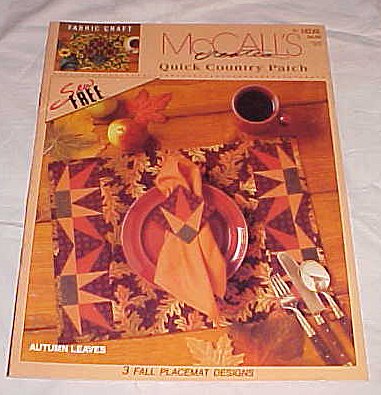 Mccall's Creates Quick Country Patch Autumn Leaves 3 Fall Placemat ...