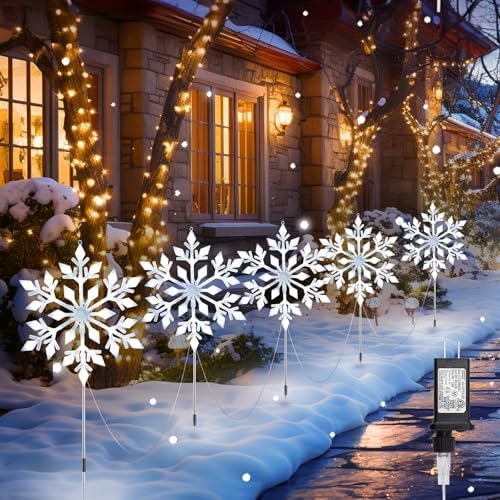 Amazon.com : Brightown Snowflake Lights Outdoor, 10 Large Snowflake ...
