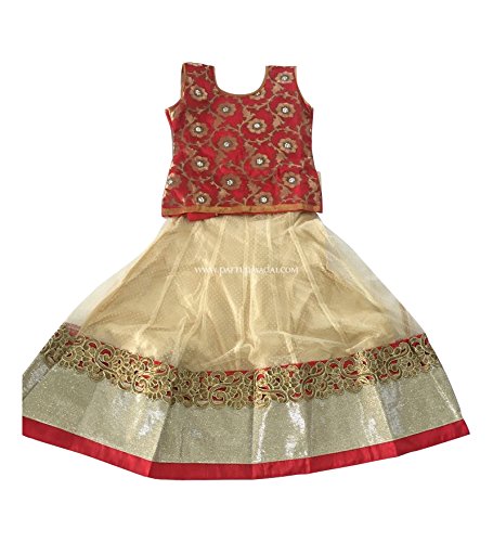 Buy Pattu Pavadai Kids Ethnic Wear Fancy Langa with Blouse (Lehenga ...