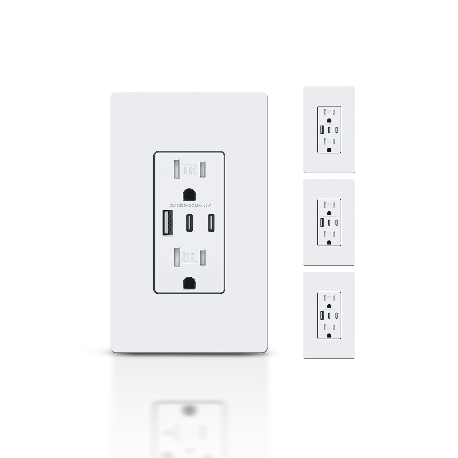 Snapklik.com : TOPELER USB Outlet, 30W 60A USB C Wall Receptacle