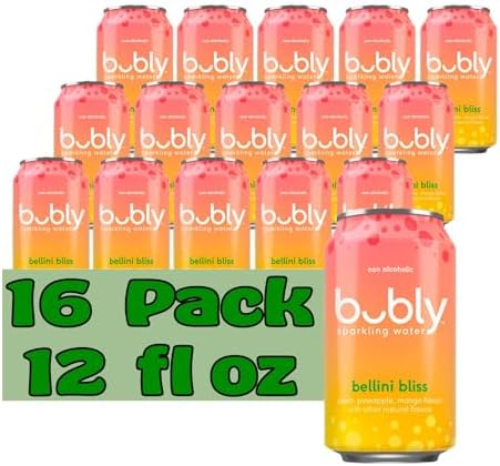 Amazon.com: Bubly Bellini Bliss Flavored Sparkling Water 12 fl oz ...
