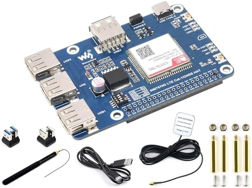 Amazon.com: SIM7670G LTE Cat-1/GNSS HAT Board for Raspberry Pi 5/ 4B ...
