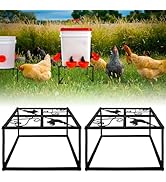 Amazon.com : 4Pcs Chicken Waterer Feeder Stand Metal Stand Rack with 4 ...