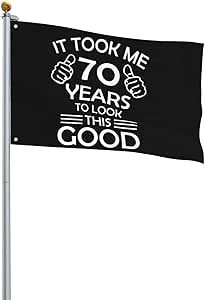Amazon.com : Happy 70th Birthday Flag Personalized Square Decorative ...