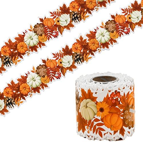 Amazon.com: Whaline 66FT Fall Bulletin Board Borders Autumn Leaves ...