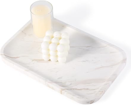 Amazon.com: Karibiber Marble Vanity Tray, Marble Bathroom Tray ...