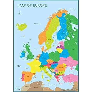 Map of Europe - Learn Childrens Wall Chart Educational A3 (30cm x 42cm ...