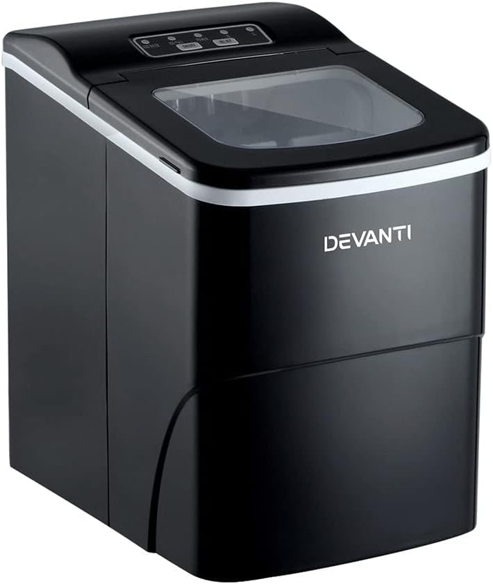 Devanti Ice Maker Machine, 2L 12KG Stainless Steel Portable Countertop ...