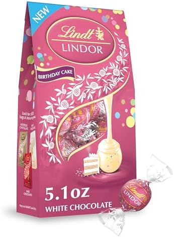 Amazon.com: Lindt LINDOR Birthday Cake White Chocolate Truffles, White ...
