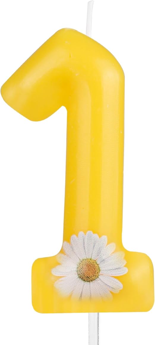 Amazon.com: FUNCANDLE Yellow Number 1 Candle,Happy Birthday Candles ...