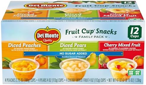 Amazon.com : Del Monte Fruit Cup Snacks Variety Pack with No Added ...