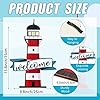 Amazon.com: Welcome Sign Wood Decor for Front Door Lighthouse Summer ...