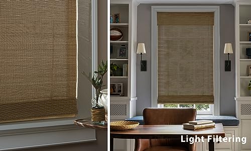Snapklik.com : LazBlinds No Tools No Drill Cordless Bamboo Roman Shades