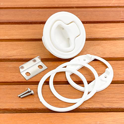 GATE14 White Nylon Flush turn latch with Spring lock 60 mm – BigaMart