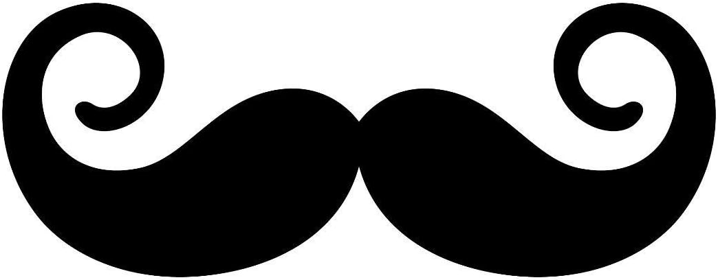 Amazon.com: Mustache Bumper Vinyl Sticker Decal-Black-6 Inch : Automotive