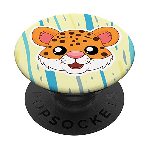 Leapord Jaguar Cheetah Cartoon Kids Cute Kawaii PopSockets Grip and ...